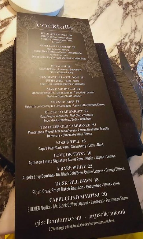 What's on the Menu at Giselle Miami?